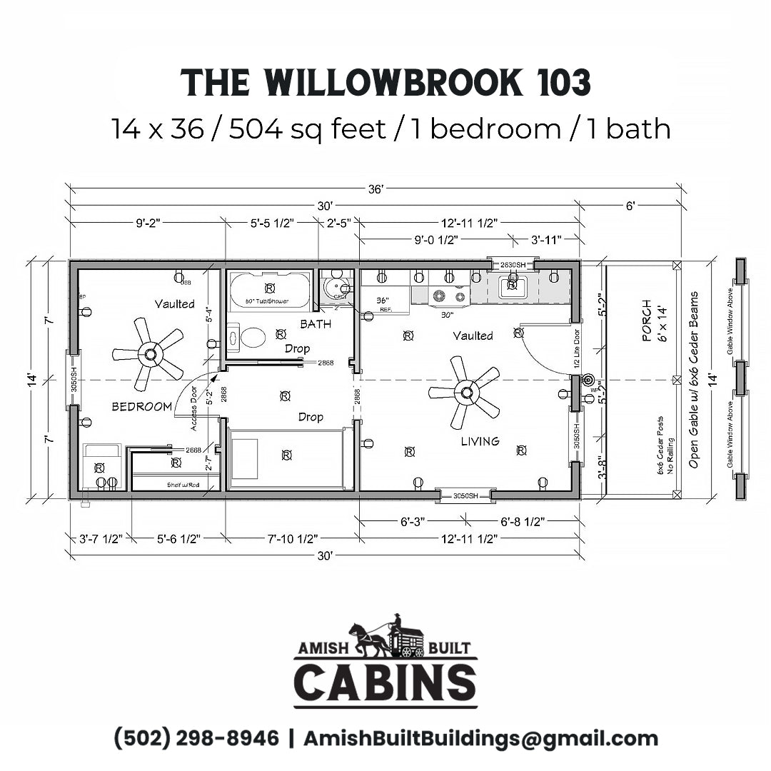 The Willow Brook Cabin ( INDIANA PRICING ) – Amish Built Cabins