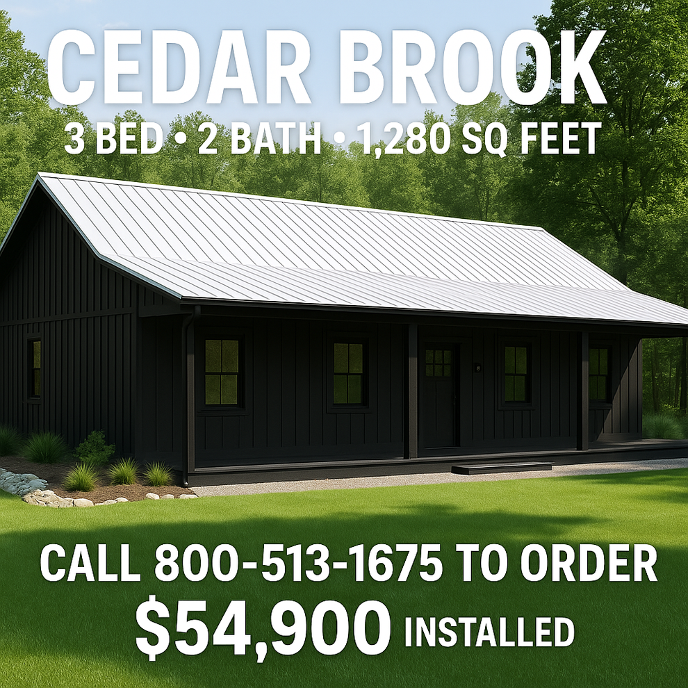 The Cedar Brook Affordable House Kit – Amish Built Cabins
