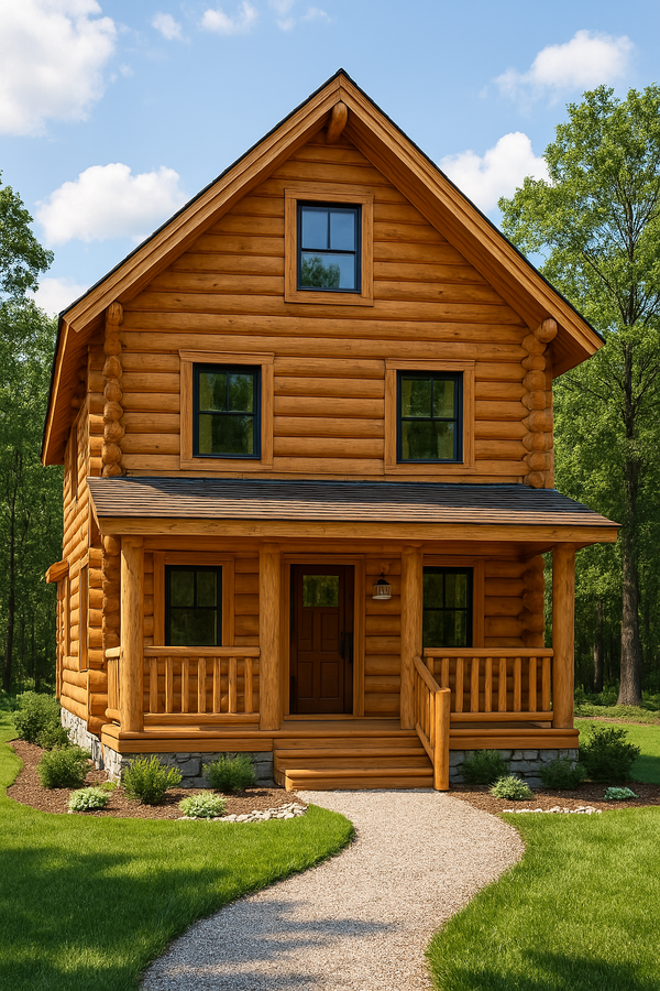 The Bluejay Log Home Plan - Log Home Kit – Amish Built Cabins