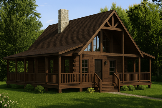 The Salem Log Home Plan - Log Home Kit – Amish Built Cabins