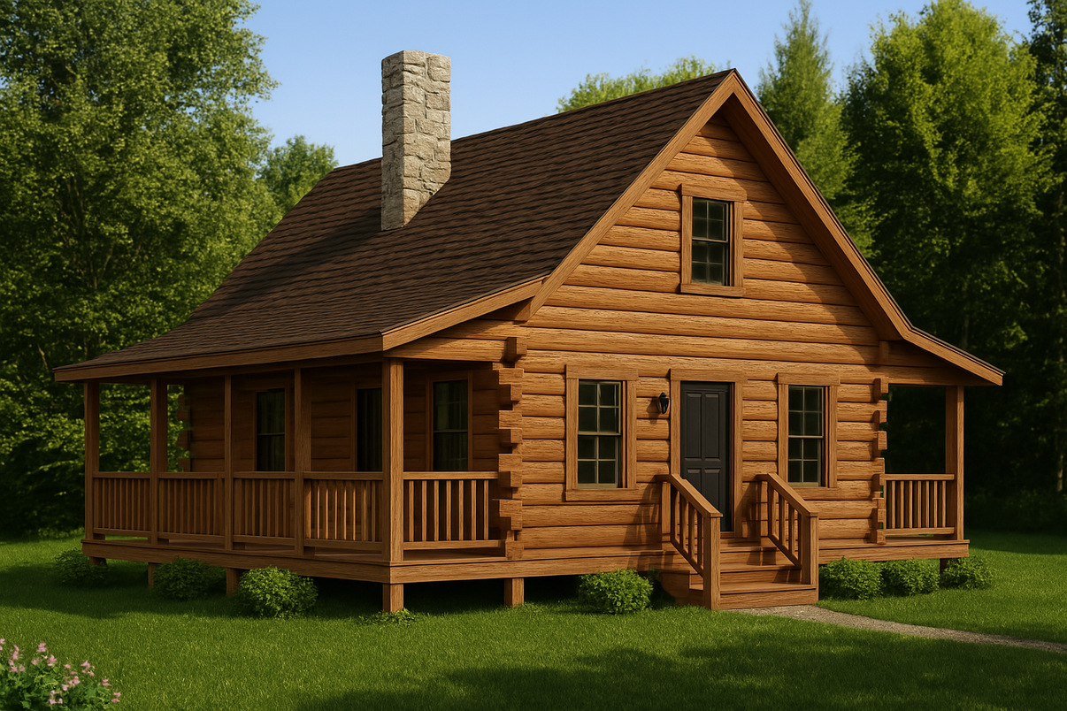 The Florence Log Home Plan - Log Home Kit – Amish Built Cabins ...
