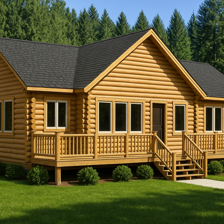 The Bronson Log Home Plan - Log Home Kit – Amish Built Cabins | Modular ...