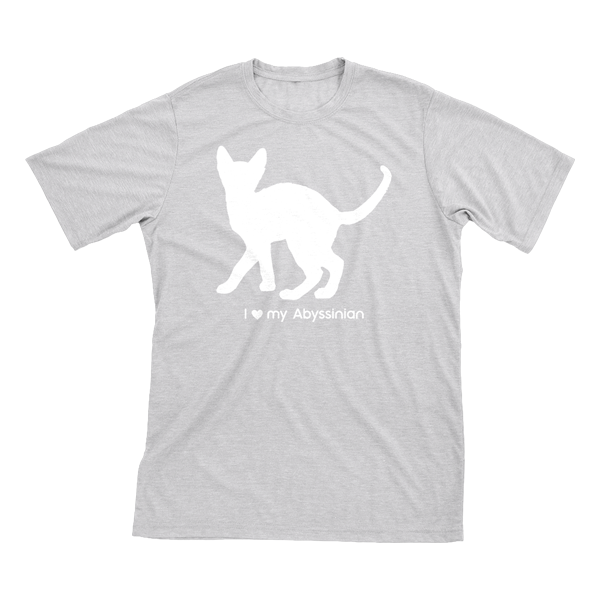 I Love My Abyssinian Must Love Cats White On Heathered Grey Short Slee ...
