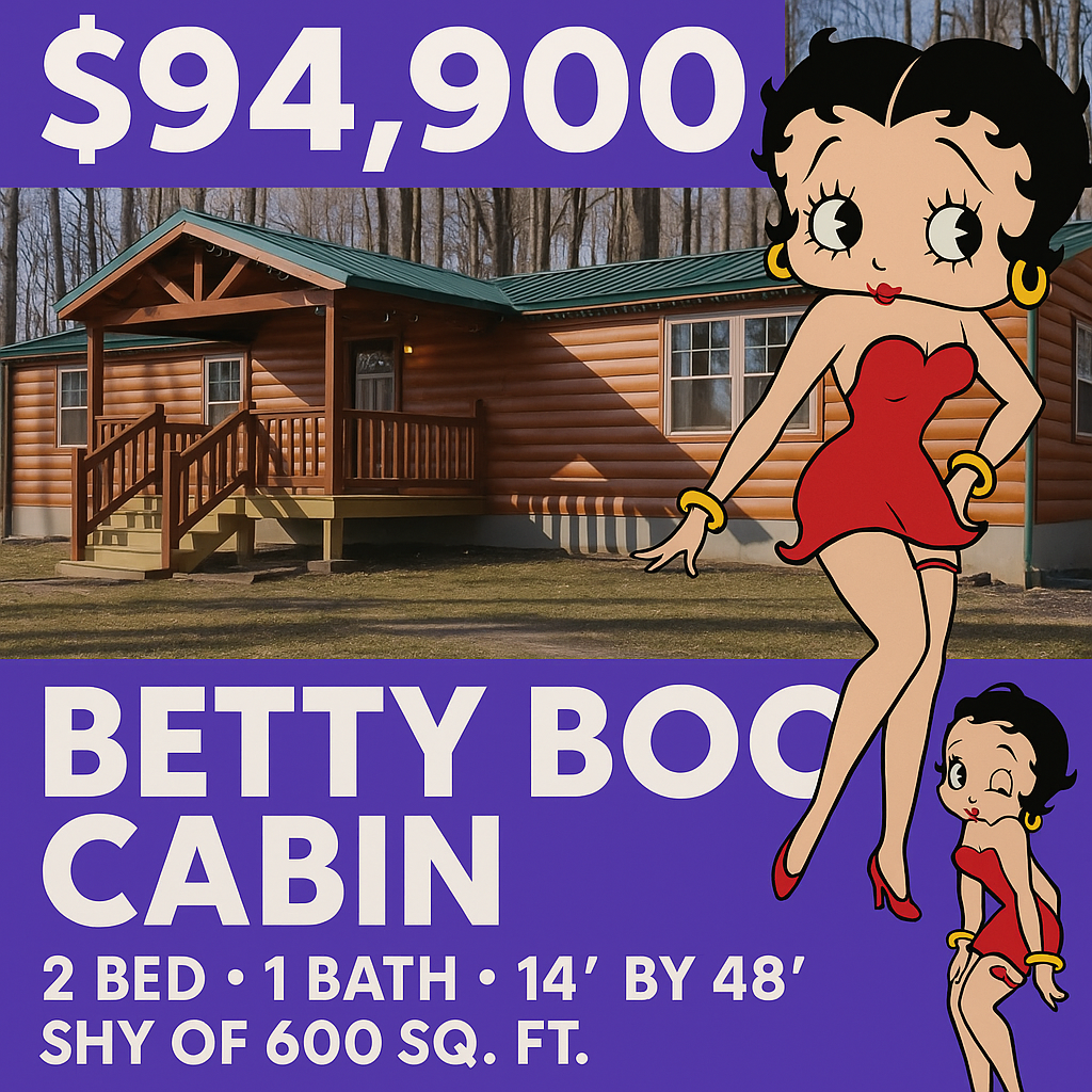 Betty Boop Cabin (Offered in 2 bed and 1 bath options) – Amish Built Cabins
