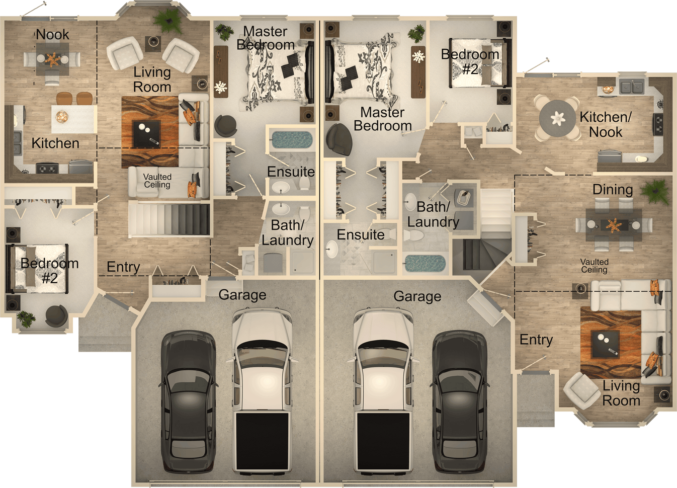 Double Delight Duplex House Kit - Duplex Home Kit – Amish Built Cabins ...