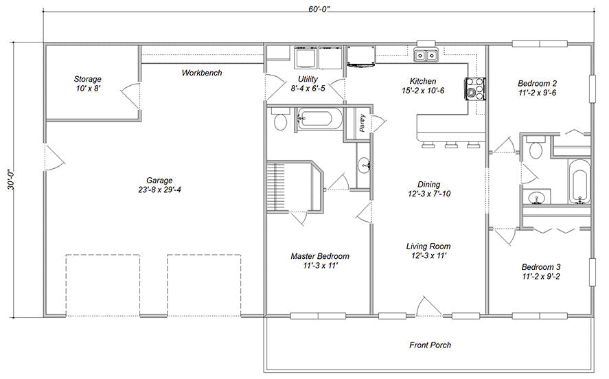 The Countryside Ranch Affordable House Kit – Amish Built Cabins