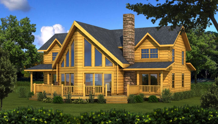 River City Log Home Plan - Log Home Kit – Amish Built Cabins
