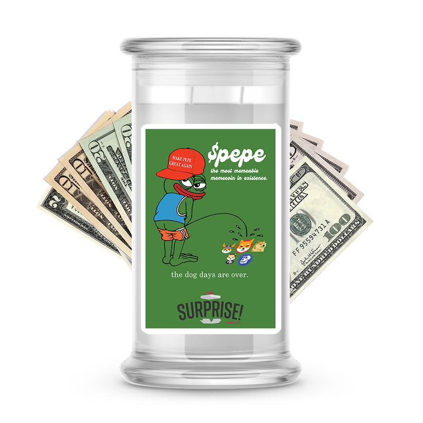 Pepe The Frog Meme Cash Money Candle - Frogs Over Dogs! – Amish Built ...